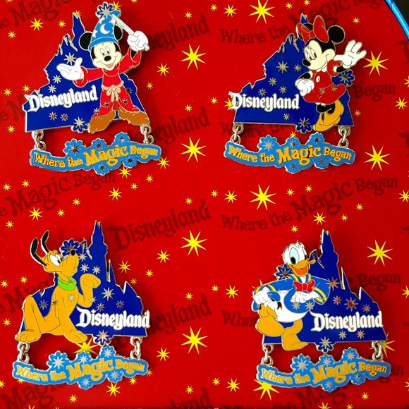 Disney | Other | Nip 20 Disneyland 4 Where The Magic Began 4 Pin Set ...